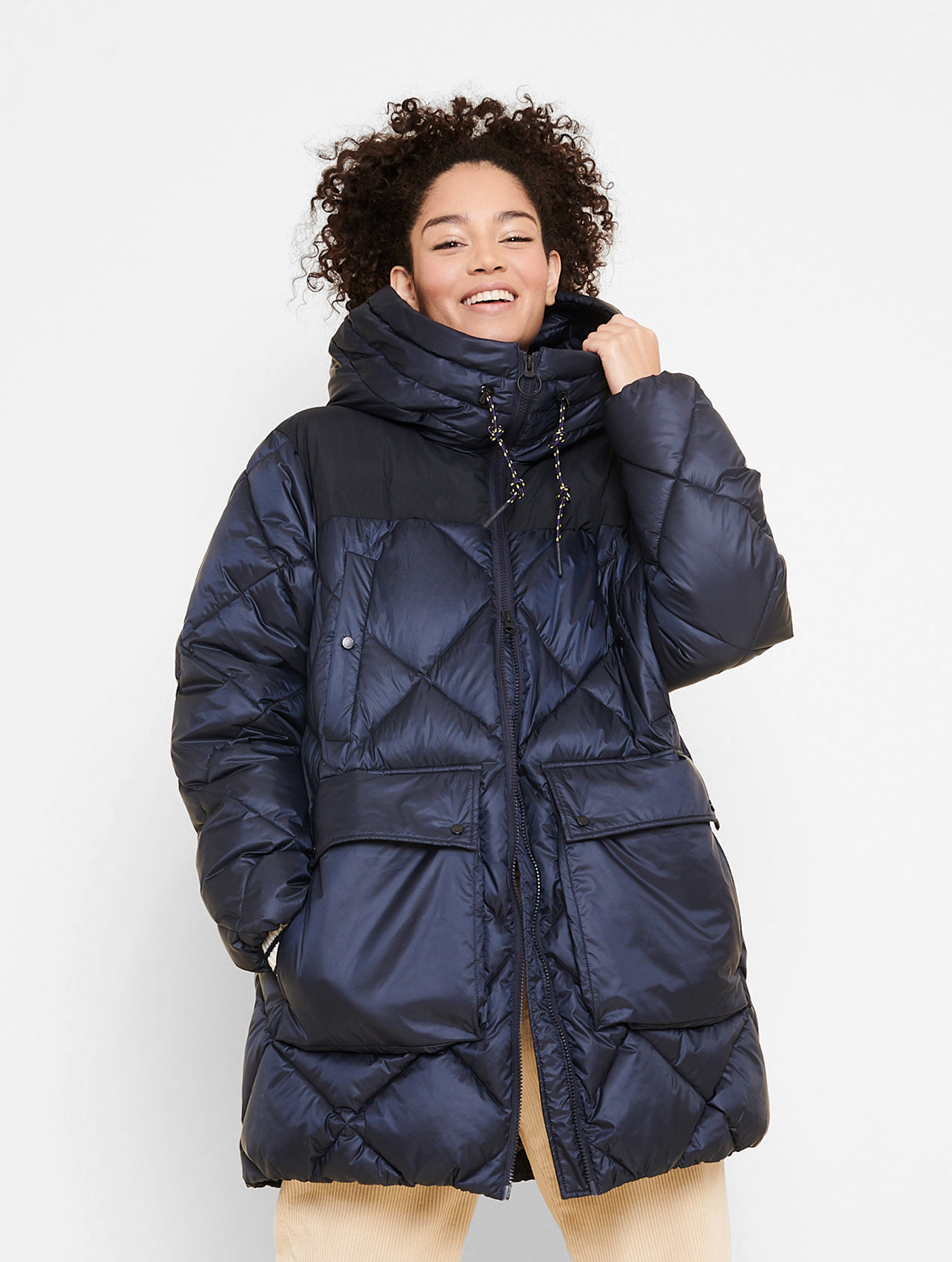 Aigle - Oversized cold-weather quilted jacket Marine aigle - Fassie mid ...